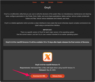 Mac - 定番メンテナンスツール「OnyX」ダウンロードとインストール - PC設定のカルマ